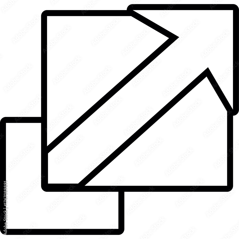 Abstract graphic design with two overlapping squares and a diagonal ...