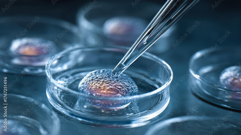 Stem cell research- nuclear transfer being carried out on several ...