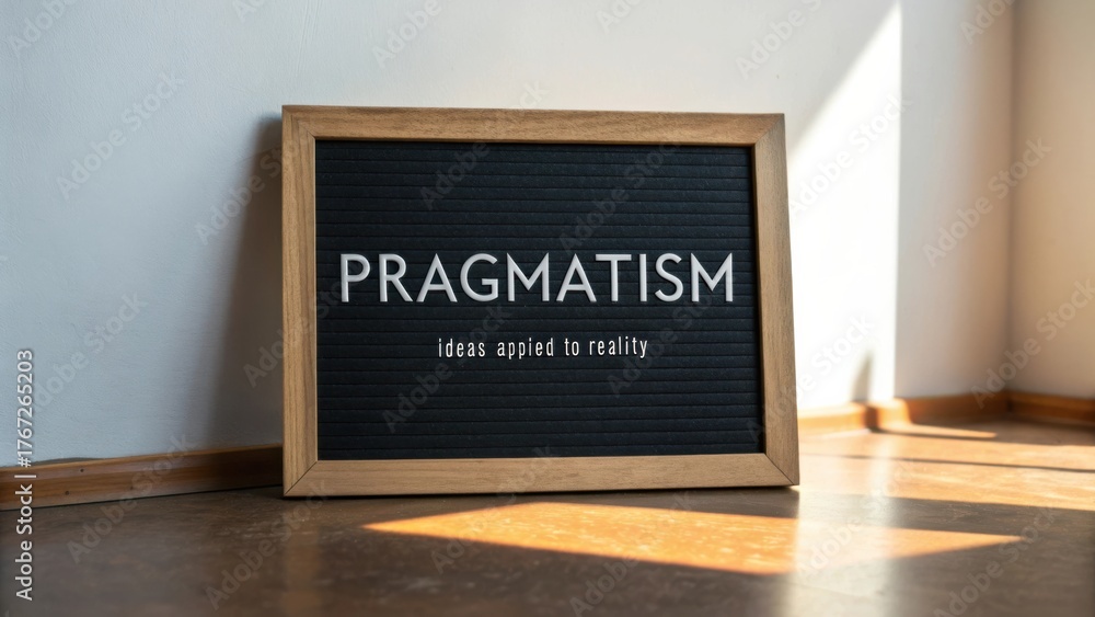 Photo Stock Inspirational Letterboard Displaying the Word Pragmatism ...
