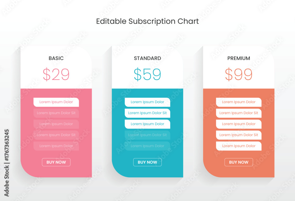 Digital product pricing plans table, pricing chart, price list for web ...