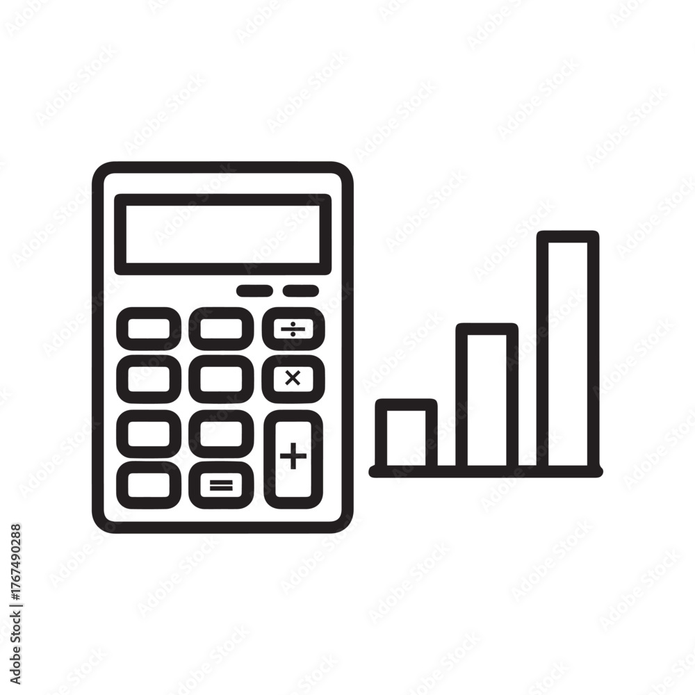Financial Growth Chart with Calculator Accounting Investment Budgeting ...