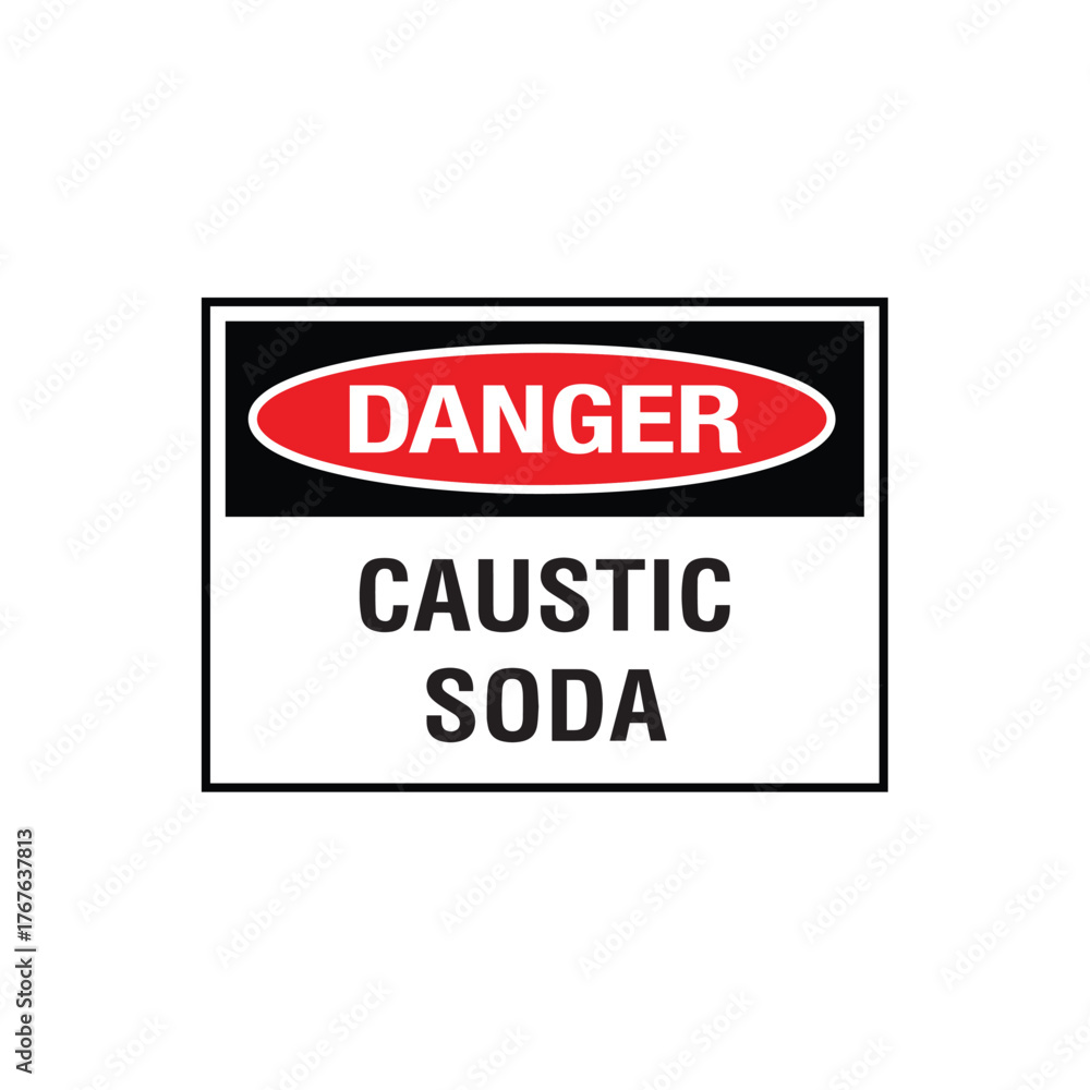 Danger Caustic Soda Sign: Mandatory Warning Banner for High Alkaline ...