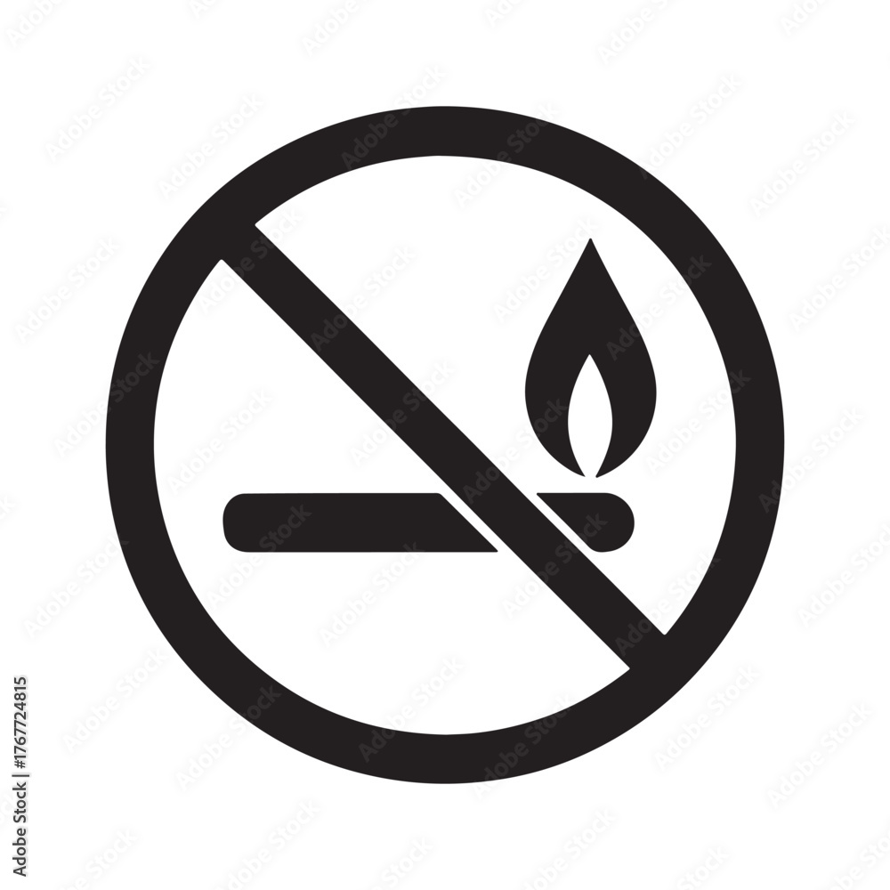 No Smoking Sign: A universally recognized no smoking symbol, a bold ...