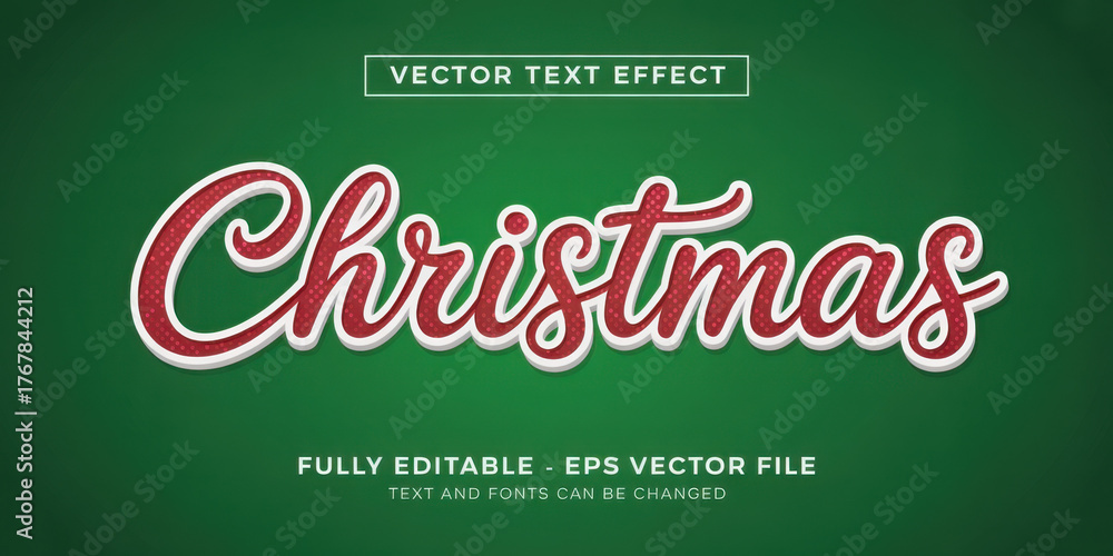 Merry christmas text effect Stock Photo | Adobe Stock