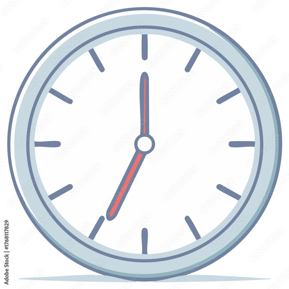 Image vectorielle Stock Clock face shows the time seven o'clock watches ...