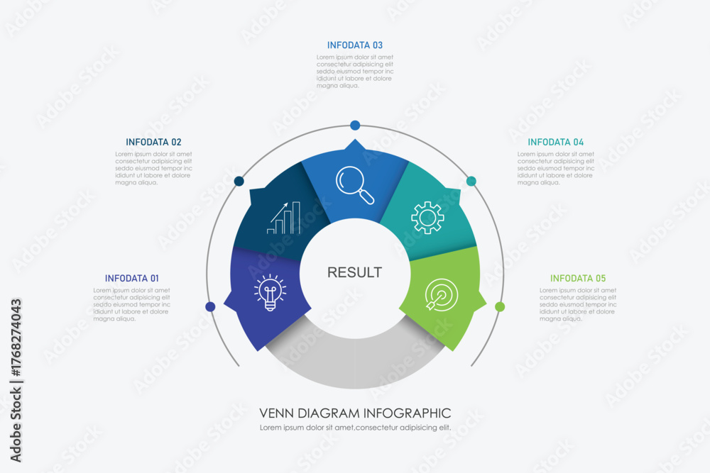 Venn diagram infographic chart template for business 3 parts, options ...