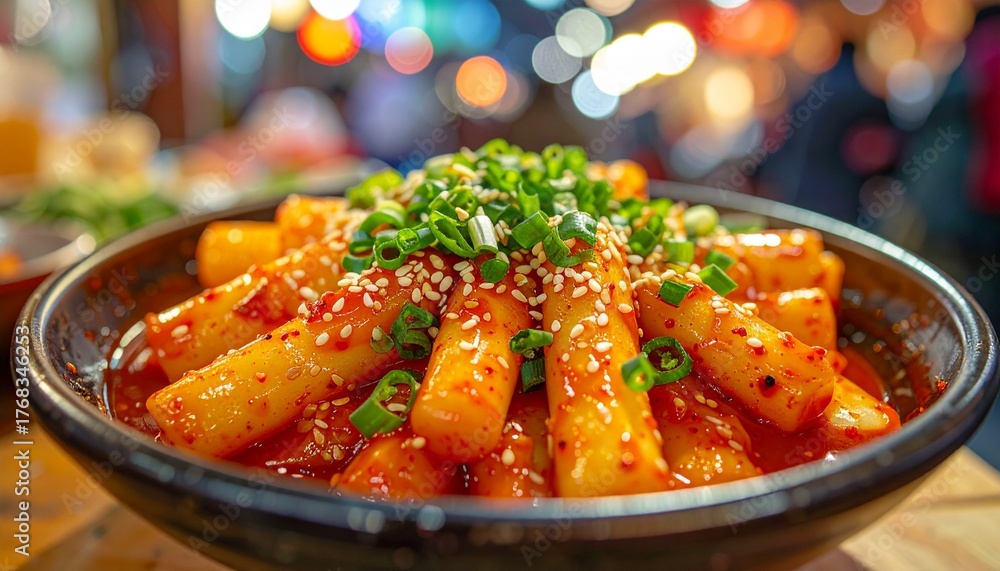 Korean Tteokbokki (Spicy Rice Cakes) Stock Photo | Adobe Stock