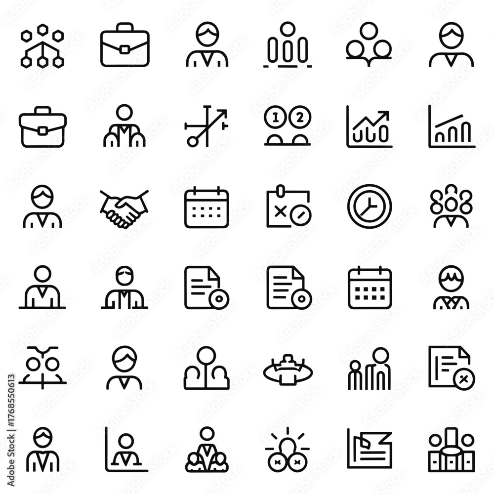 Image vectorielle Stock Editable Business & Office Line Icons ...
