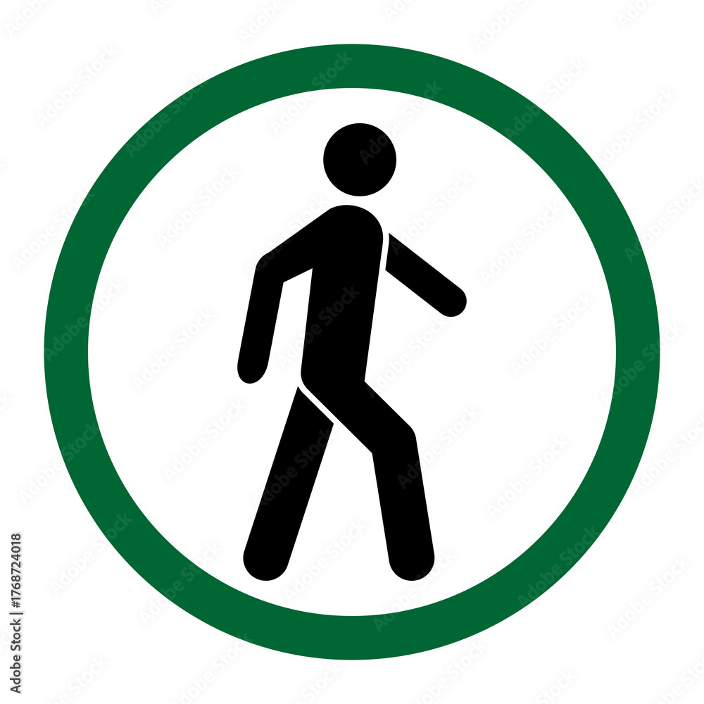 Pedestrian Crossing and Walking Path Signage Icon Simple Silhouette of ...