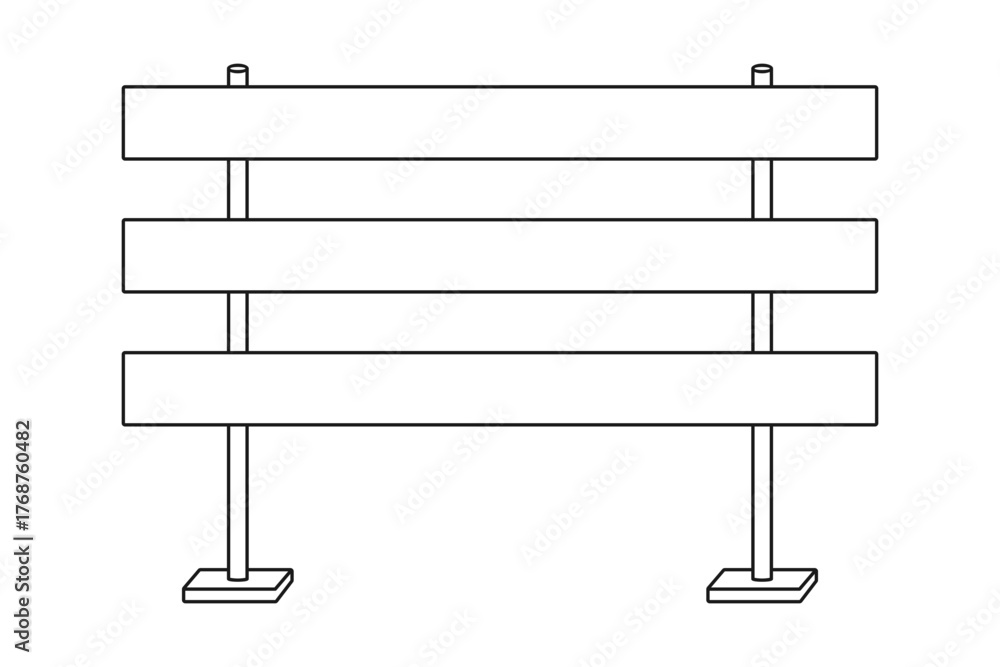 Dead end barrier road sign with blank copy space outline vector Stock ...