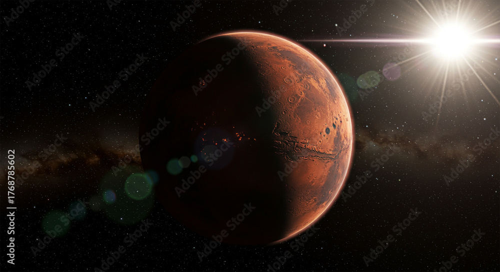 Mars from Space: A Stunning View of the Red Planet with the Milky Way ...