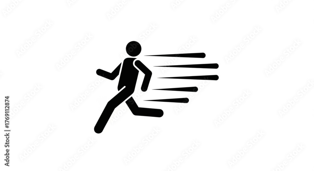 Image vectorielle Stock Stick figure running with speed lines ...