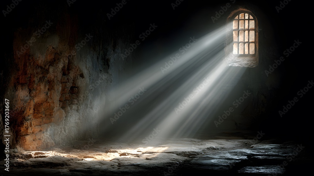 Dramatic photograph shows ethereal sunbeams streaming through a barred ...
