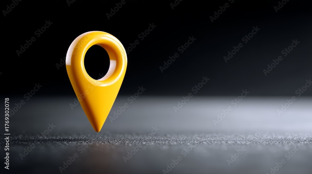 Exploring the pin location destination symbol on a map closeup ...