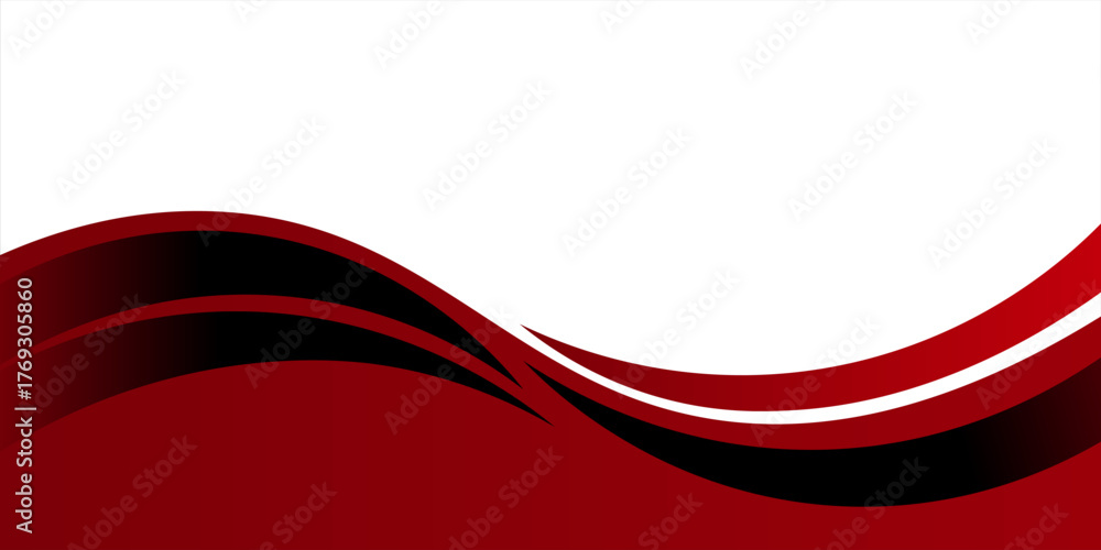 Vector red line background curve element with white space for text and ...