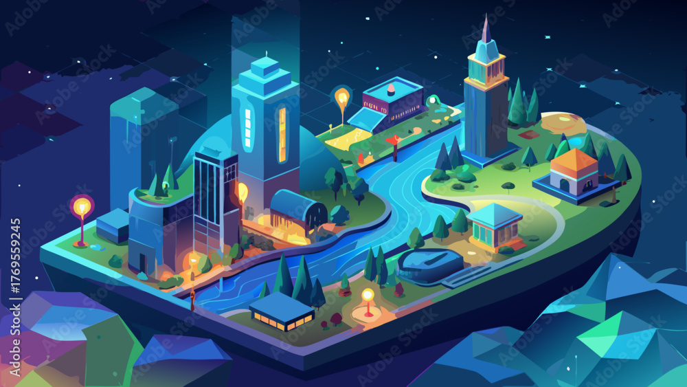 Image vectorielle Stock Very beautiful 3D animated map of Delaware with ...