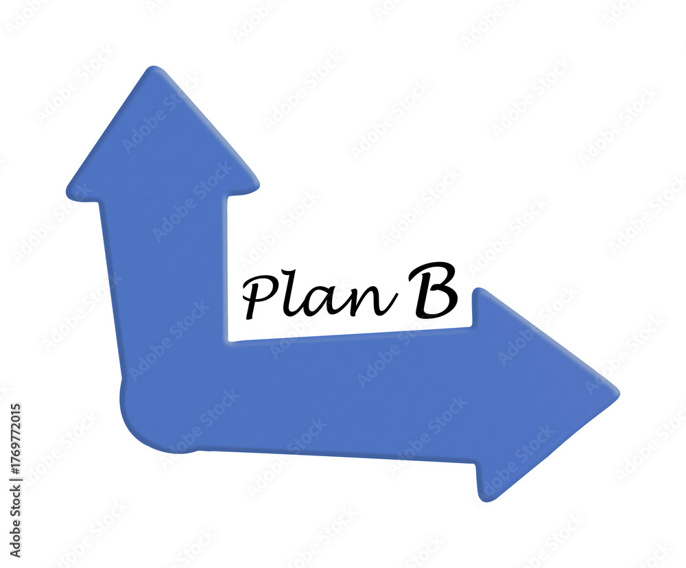 Plan B Concept With Directional Arrows on Transparent Background Stock ...
