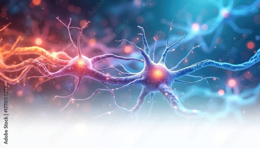 Stock-Illustration „Neurons illustration shows nerve cells connect ...