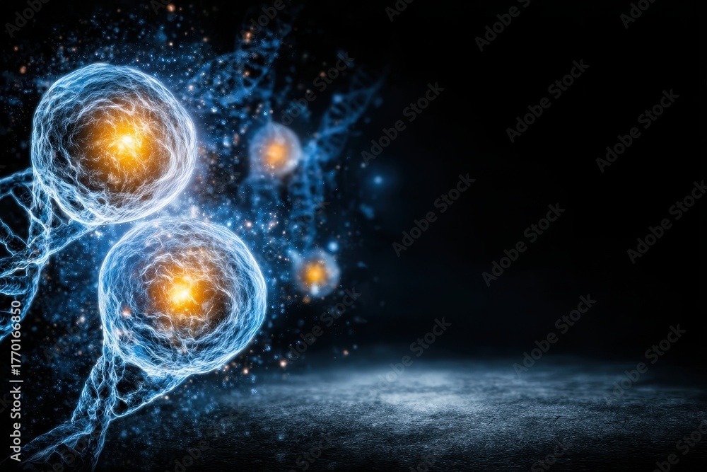 Illustrazione stock di macro photography concept of dna and cells ...