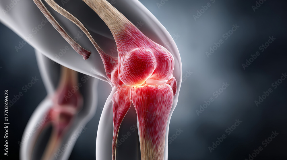 Illustration Stock Rheumatoid and arthritis concept ,Knee joint pain ...