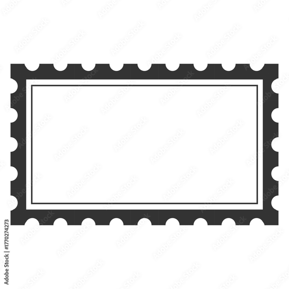 Blank Postage Stamp Template Rectangle Perforated Border Stock Vector ...