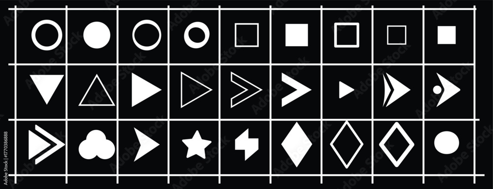 Stock-Vektorgrafik „Flèche and Arrow Bullet List Icons. flèche, Bullet ...