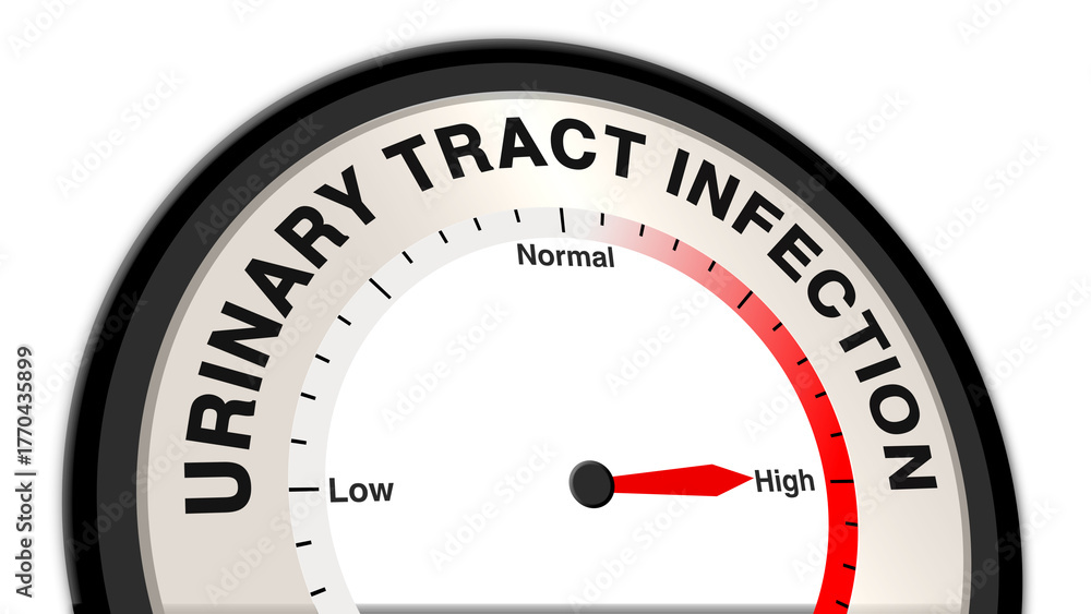 Urinary tract infection (UTI) at high severity on a barometer or ...