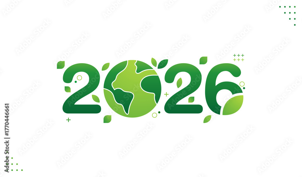 2026 New year. Global green environmental. The 2026 sustainability plan ...