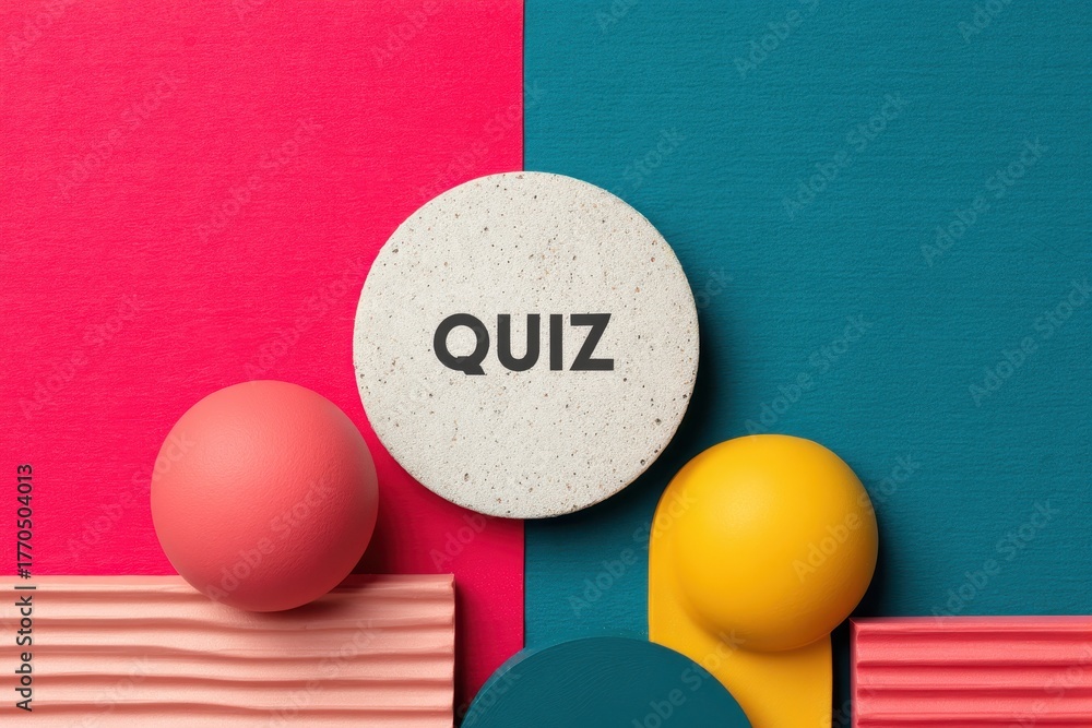 Retro 70s Question Mark concept. Colorful quiz game setup with vibrant ...