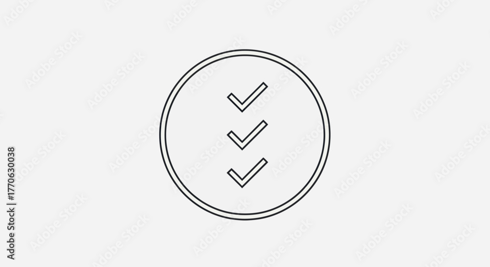 Checkmark Icon in Circle - Task Completion and Approval Symbol. Stock ...
