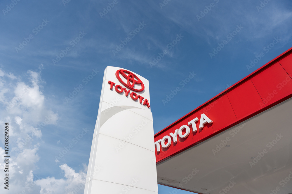 Toyota dealership Facade and billboard in Guadalajara, Jalisco, Mexico ...