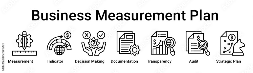 Image vectorielle Stock Business Measurement Plan banner web icon ...