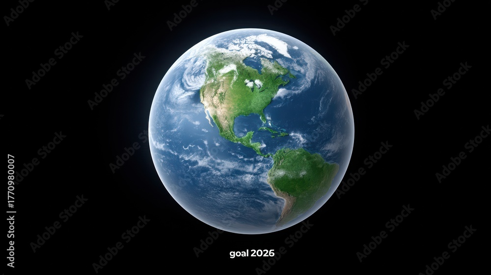 exploration goal 2026 Image of Earth from space with a focus on North ...