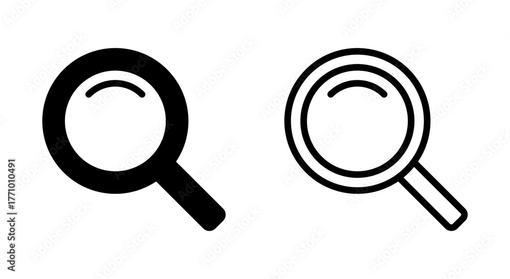 Search icon symbol for apps and websites. search magnifying glass sign ...