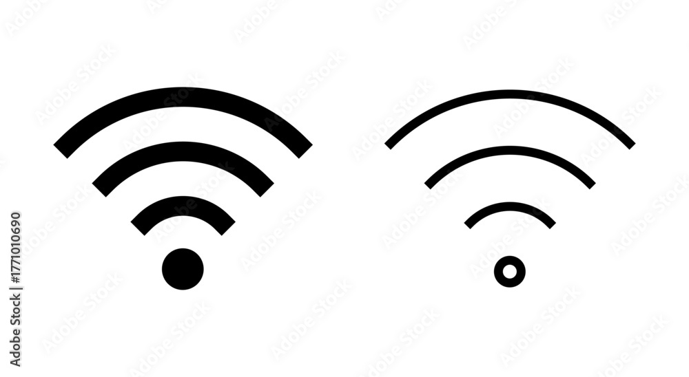 Wifi icon symbol for apps and websites. signal sign and symbol ...