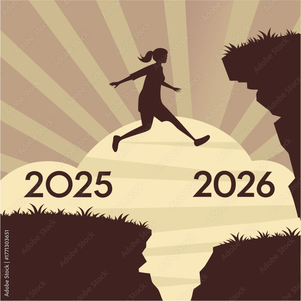 Leap into the Future: Bridging 2025 and 2026. Stock Vector | Adobe Stock