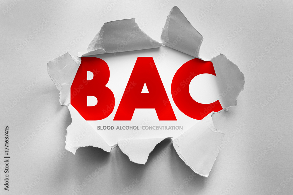BAC abbreviation exposed through ripped paper, symbolizing Blood ...
