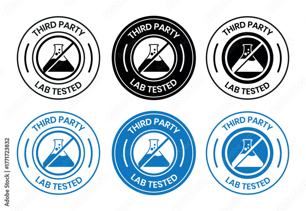 3rd party lab tested icon. Third party laboratory approved product ...