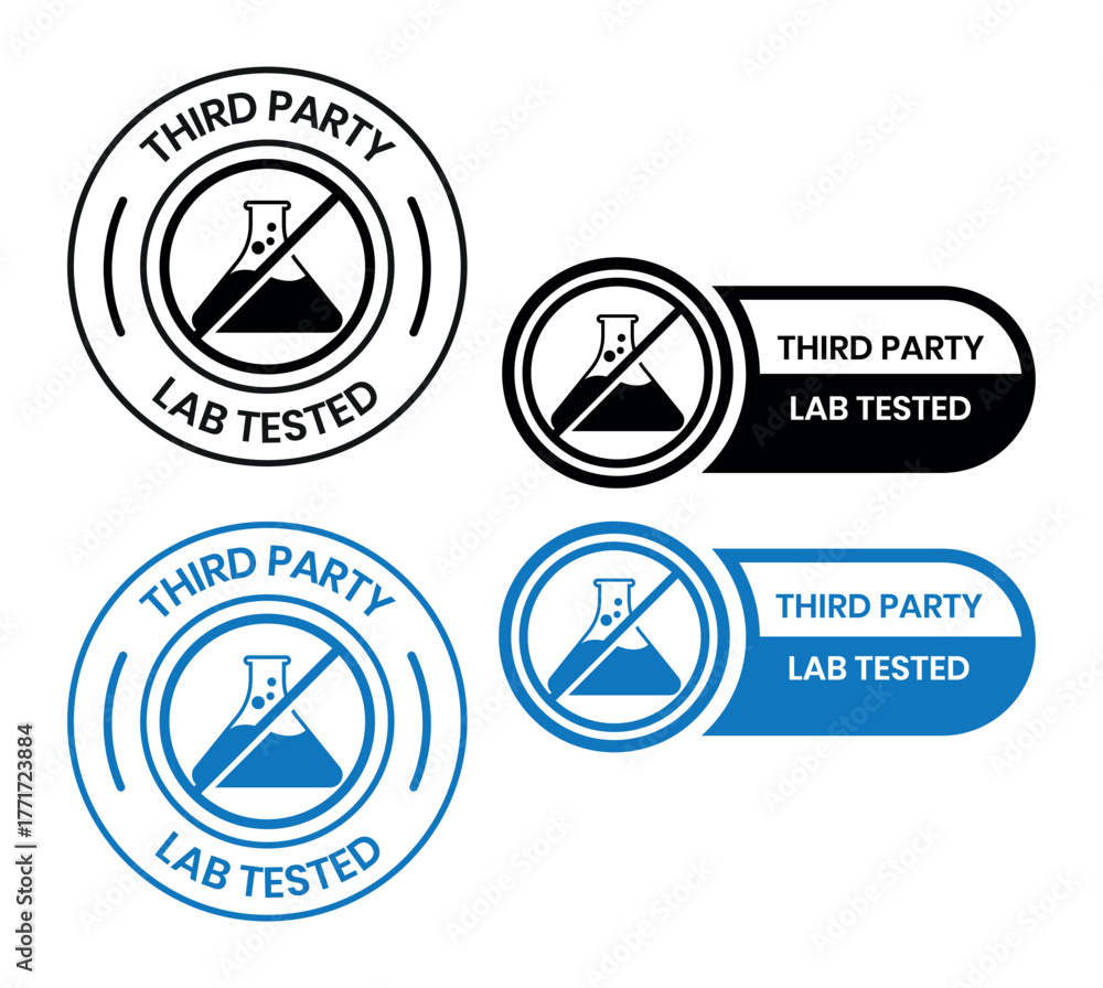 Vektor 3rd party lab tested icon. Third party laboratory approved ...