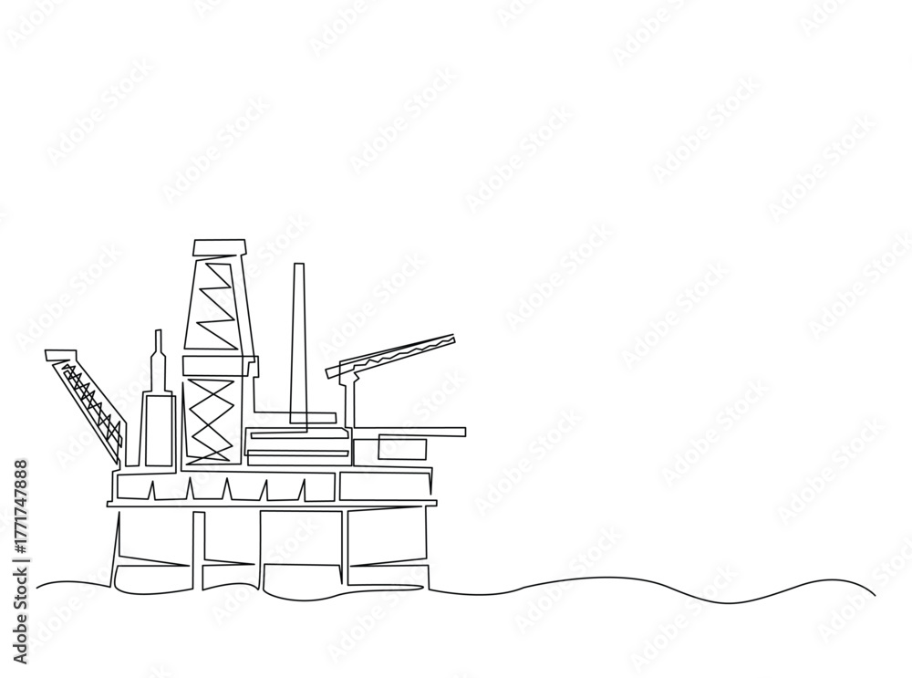 Stock-Vektorgrafik „Petrol drilling platform in the ocean single ...