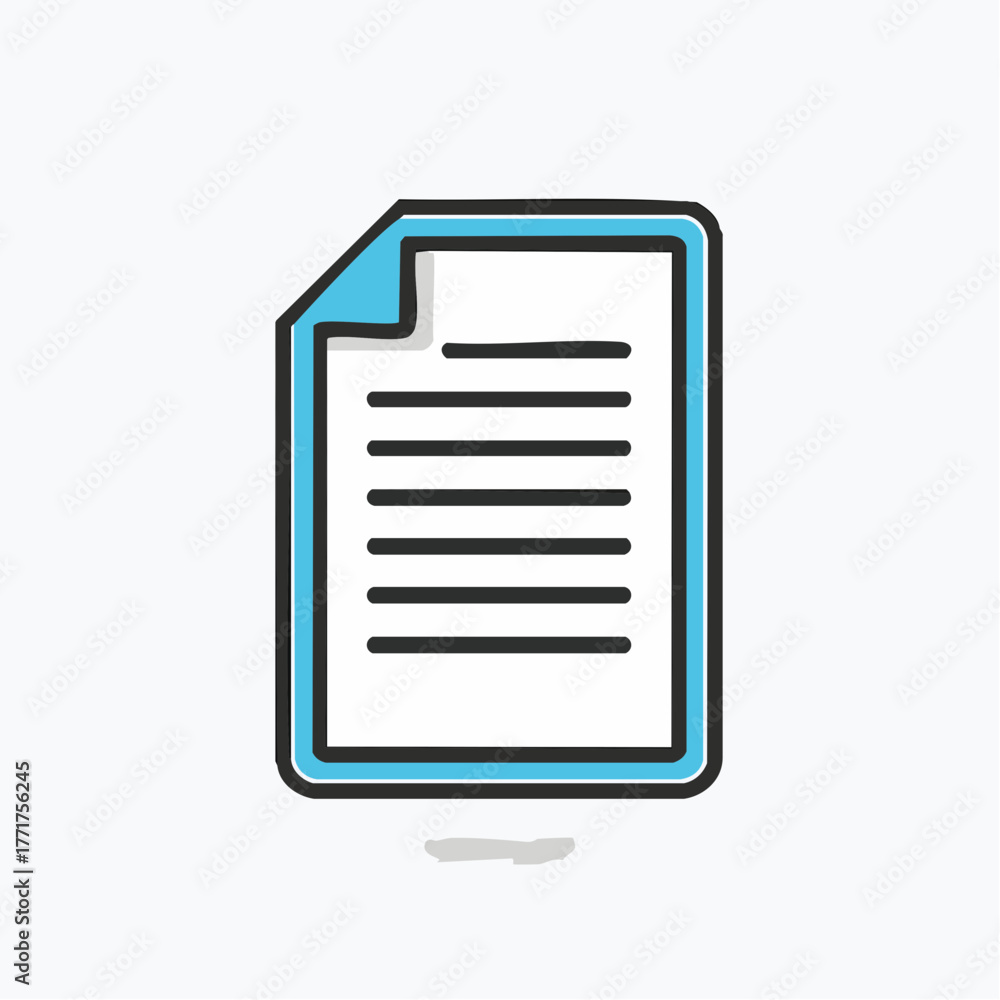 Simple Outline of a Document Icon, Illustrating Papers, Notes, and File ...
