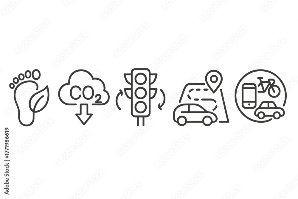Eco-Smart Mobility Icons. Line style icons of Eco-Smart Mobility ...