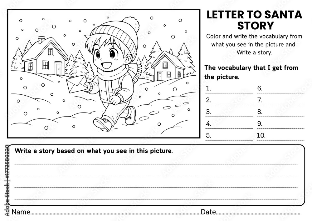 Letter to Santa story writing prompts for kids! Fun Christmas ELA ...
