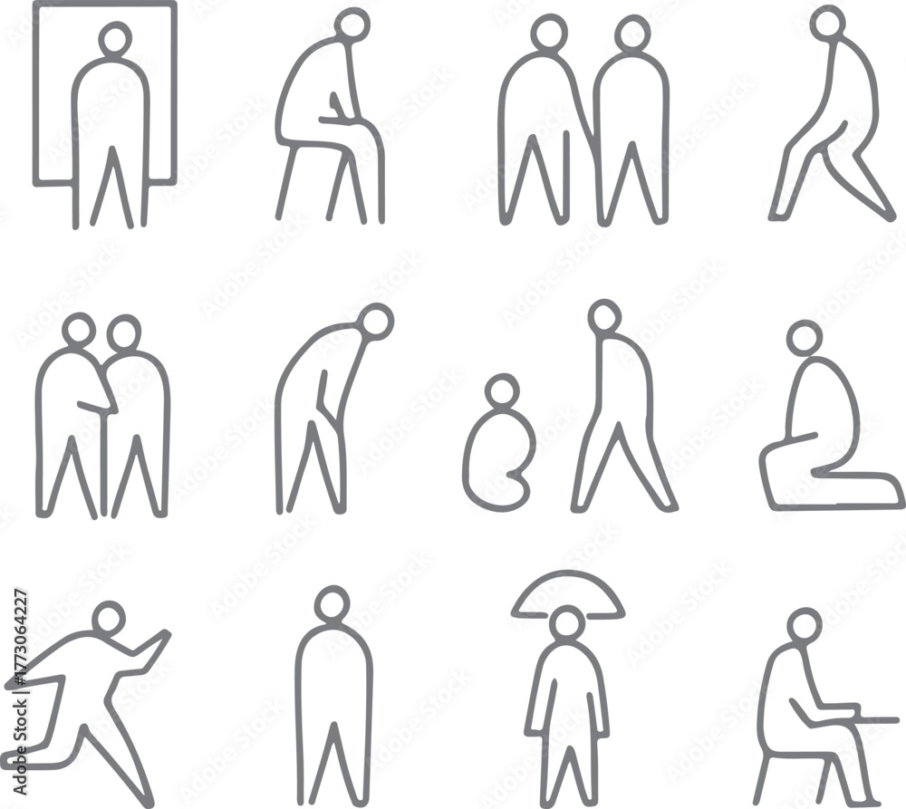 Image vectorielle Stock Minimal Human Figures for CAD Drawings, Vector ...