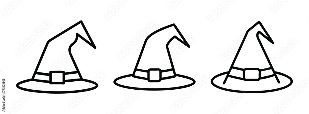 Halloween witch hat vector illustration, spooky witch hat clip art ...