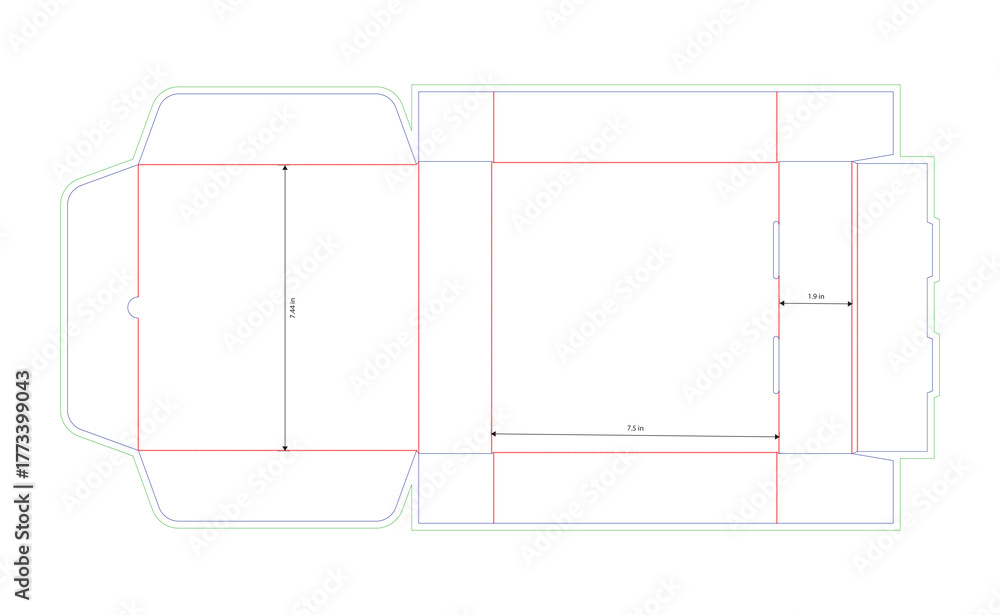 Vector de Stock Precision technical blueprint of a blank packaging box ...