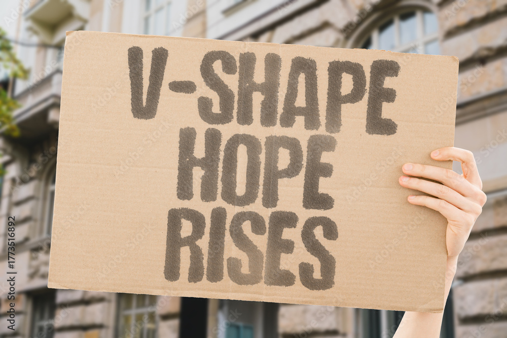 Stock-Foto „"V-Shape Hope Rises" The market shows signs of a strong V ...
