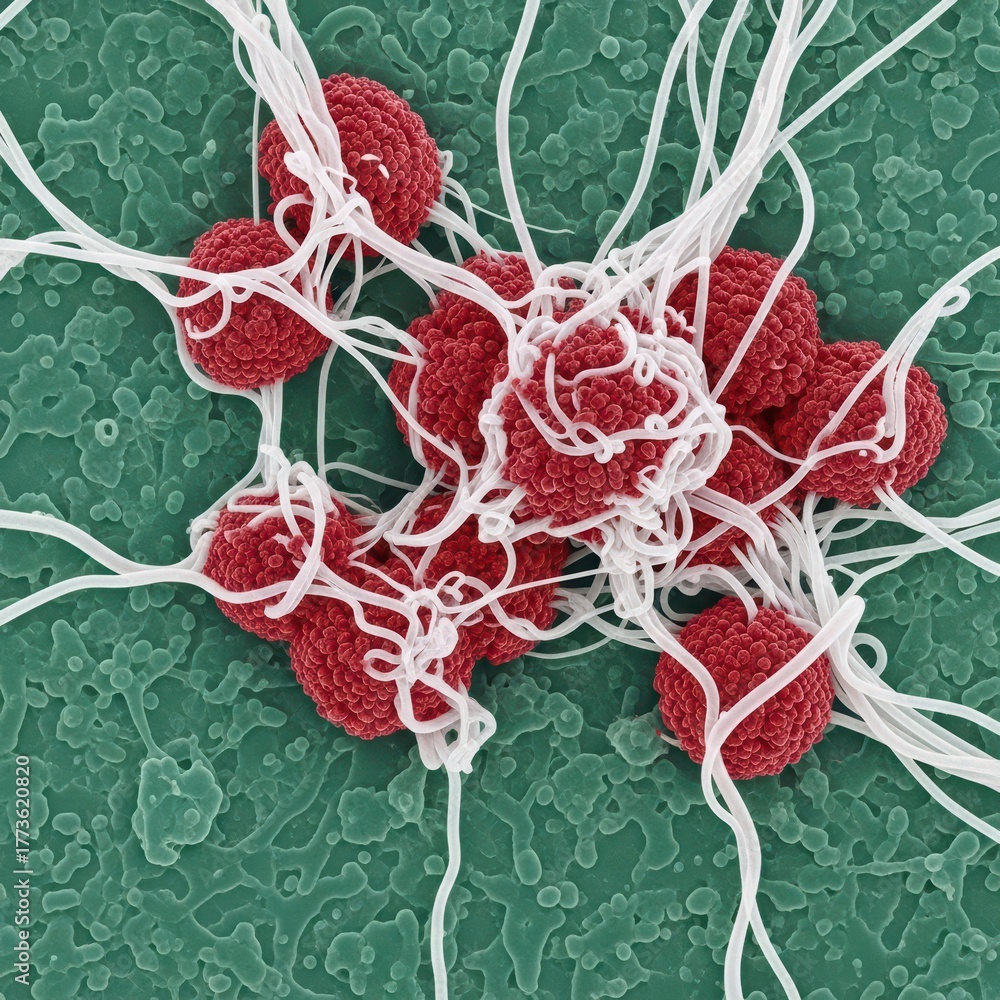 Influenza Virion Aggregates and Filaments Adhering to a Mucus Surface ...