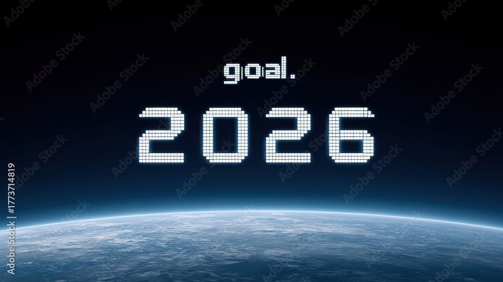 space goal 2026 A futuristic representation of the year 2026 with the ...