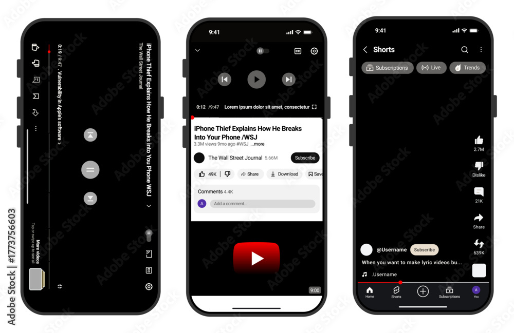 YouTube App Mockup – YouTube Mobile UI Design Showing Video Player ...